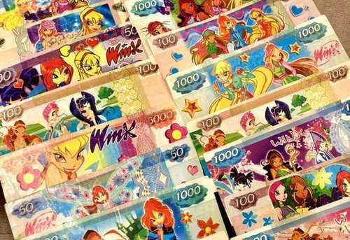 Набор закладки купюры банкноты Винкс Winx