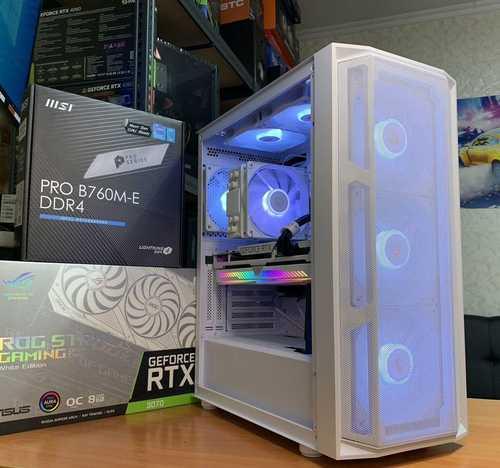 Игровой пк RTX3070 Core i5 12400f white