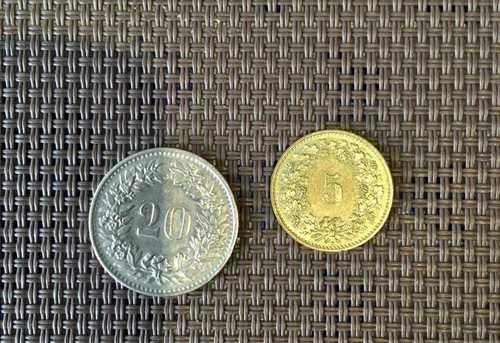 Монеты Швейцария