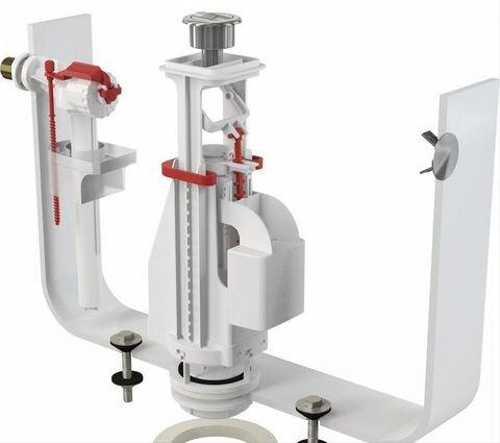Впускной комплект с двойной кнопкой 1/2" хром (бок