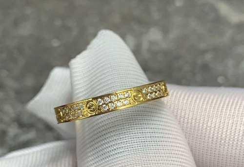 Cartier Love тонкая модель кольцо в камнях