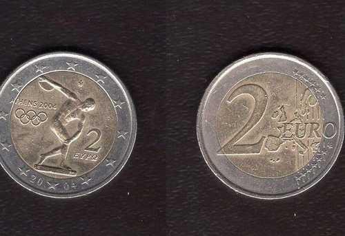 Монеты 2 евро. Греция-2004. Италия-2006. Олимпиады