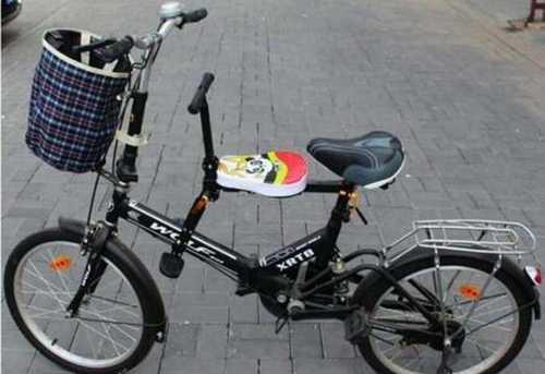 Детское велокресло переднее с подножкой