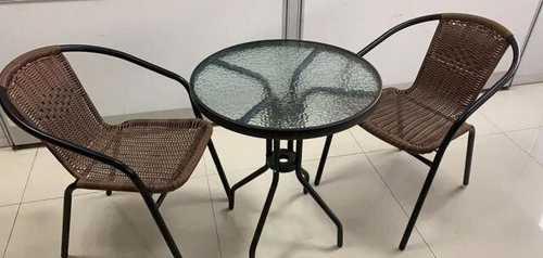 Комплект садовый ротанг 2 кресла и стол 210171