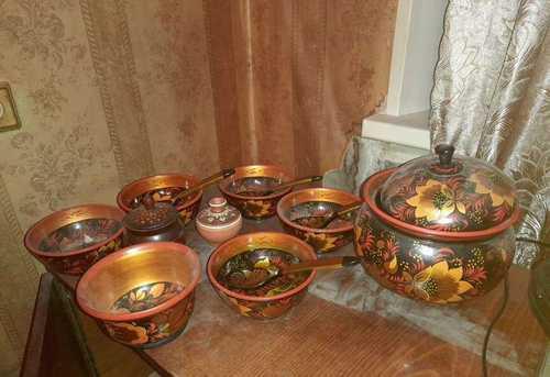Набор столовой посуды хохломская роспись