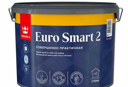 Краска Tikkurila Euro Smart 2 база А белая 9 л