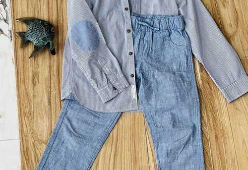 Рубашка Zara+брюки джинсовые 128 на мальчика