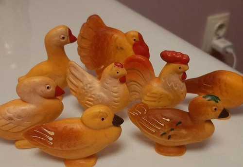 Фигурки резиновые домашние птицы СССР