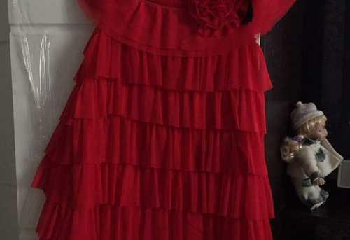 Детское нарядное красное платье