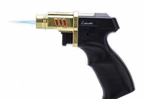 Турбо-зажигалка Lubinski, пистолет, золото-черный
