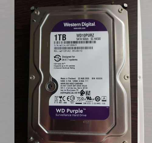 Жесткий диск wd purple 1тб