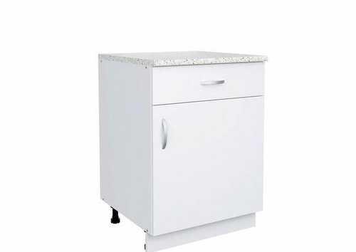 Шкаф кухонный Альфа напольный белый, 1 ящик, 60 см