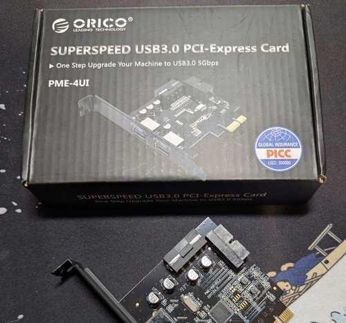 PCI-E USB3.0 плата расширения Orico PME-4UI