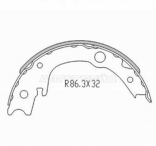 Колодки стояночного тормоза, колодки ручника, Колодки ручного тормоза toyota vitz