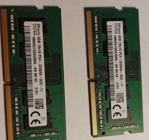 Оперативная память ddr4 8gb (4гб х 2) 3200 hynix