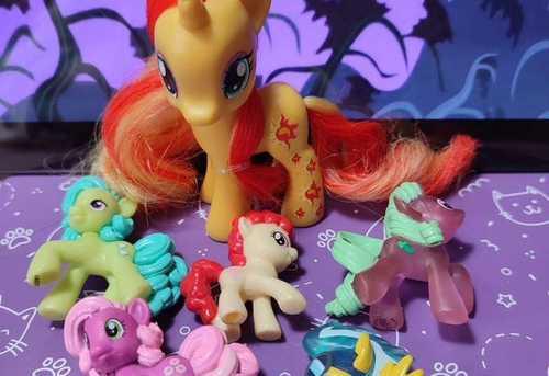 My Little Pony Сансет Шиммер и пони из пакетиков