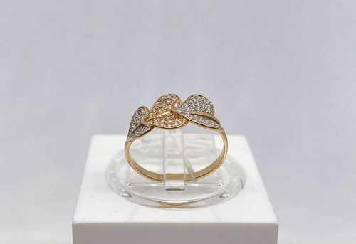 Золотое кольцо с камнями 585 (Ткачева)