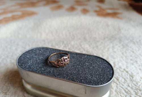 Золотое кольцо безкаменка алмазная огранка