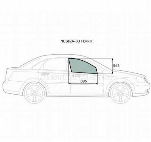 Стекло боковое опускное daewoo gentra