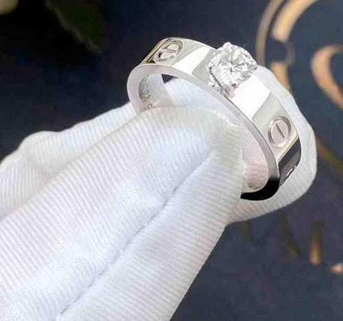 Cartier Love Solitaire кольцо, белое золото