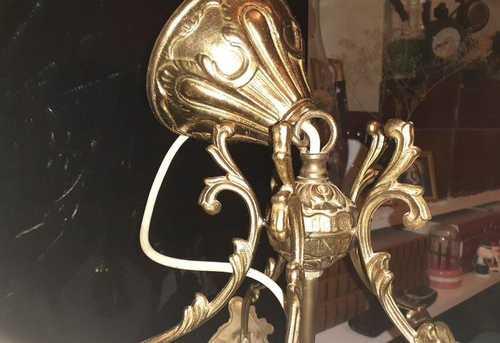 Люстра фонарь СССР винтажная бронзовая 1 лампа