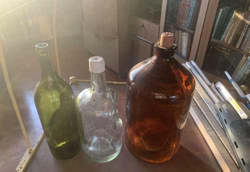 Бутылки стеклянные 1,5. 1,75 и 5 литров