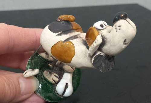 Статуэтка собака керамика - эмаль