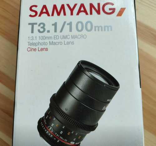 Объектив samyang 100mm T3. 1 Cine Lens для Canon