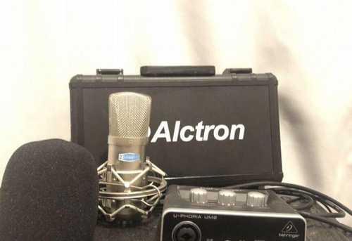 Звуковая карта behringer um2 + микрофон alctron