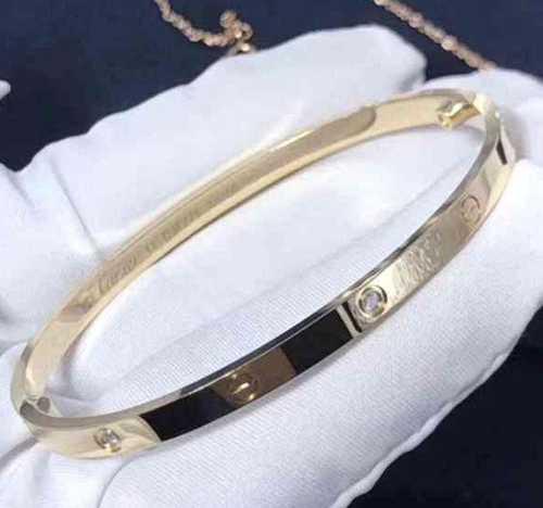 Cartier браслет Love тонкая модель 0.12ct