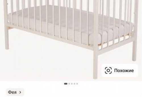 Детская кроватка Фея 101 белый (массив березы)