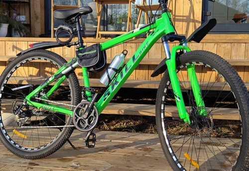 Скоростной велосипед 24 скорости skill зелёный