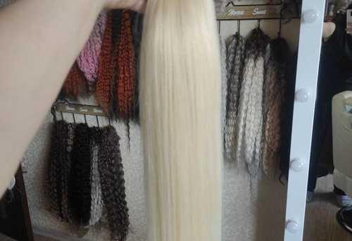 Волосы натуральные блонд 75 см