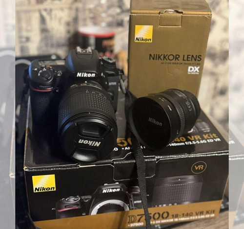 Фотоаппарат nikon d7500 kit и два обьектива