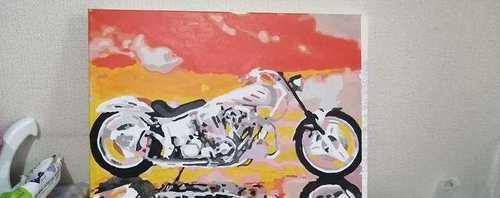 Картина по номерам готовая мотоцикл
