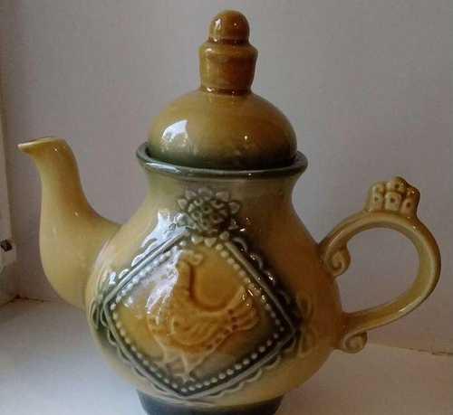 Чайник заварочный СССР Волгоград обливная керамика