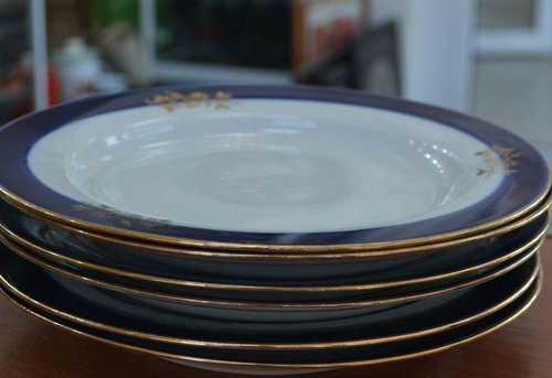 Фарфоровые столовые тарелки 6 шт- дулево (кобальт