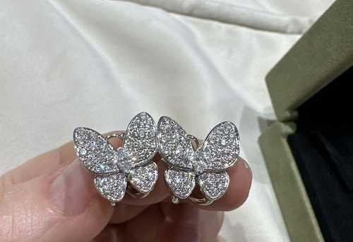 Серьги VanCleef. Белое золото 750. Бриллианты