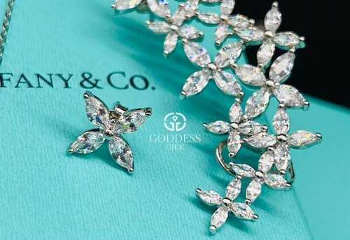 Кафф Tiffany Co Серебро Цирконы