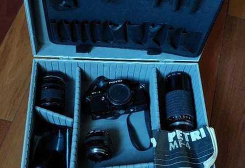 Petri mf-4 пленочный фотоаппарат с 3 объективами