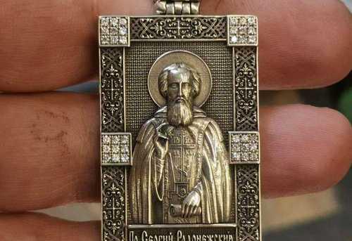 Подвеска Сергей Радонежский, серебро 925 пробы
