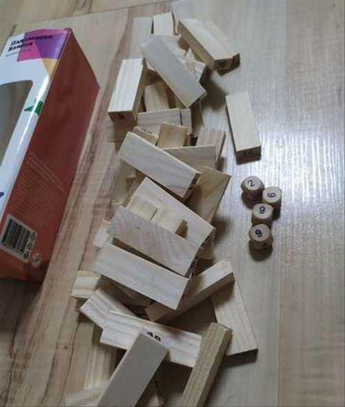 Новая игра Дженга, Падающая башня, 54 бруска,4 куб