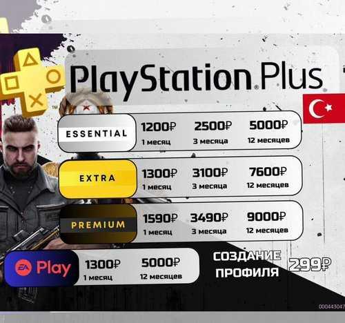 Подписка ps plus турция delux на ps5 ps4 (Арт.67817)