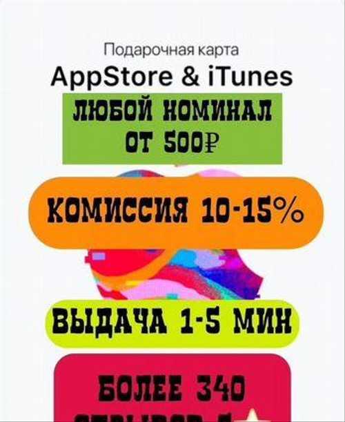 Карта пополнения Apple ID/ iTunes/ AppS на 2350p