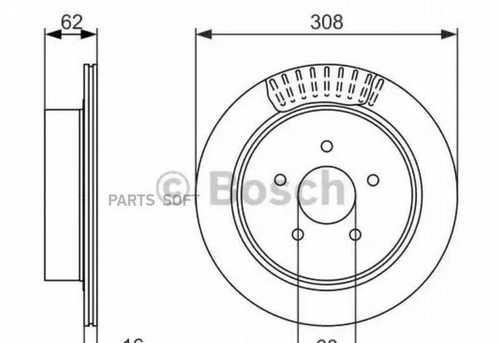 Bosch 0986479606 0 986 479 606 диск тормозной задн
