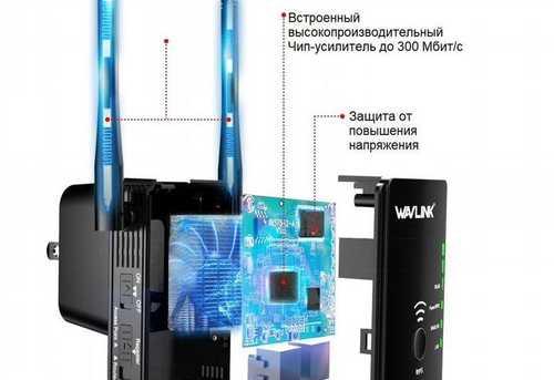 Усилитель и ретранслятор сигнала Wi-Fi, 300 Мбит/с