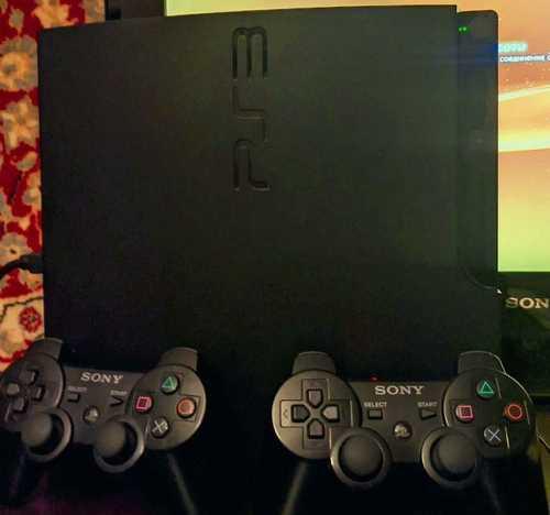 Sony playstation 3 slim, 320gb, 2 джоя, 37 игр