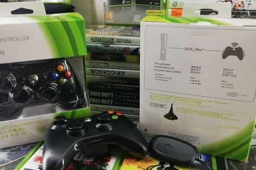 Xbox 360 джойстик беспроводной (с ресивером)