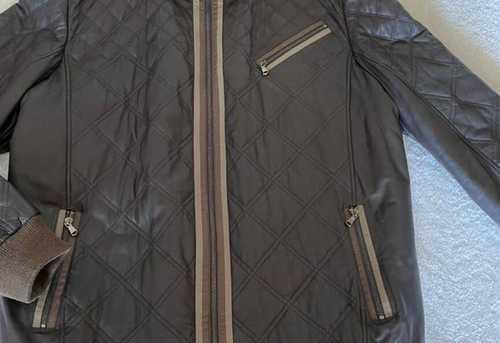 Кожаная куртка мужская коричневая 54