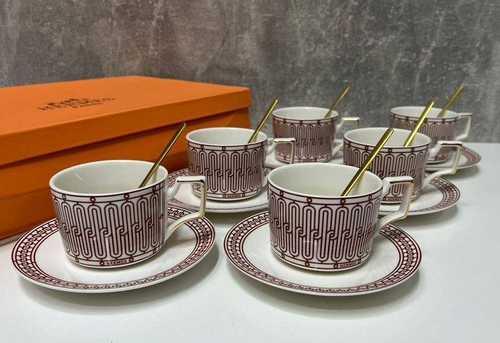 Набор столовой посуды на 6 персон фарфор Hermes